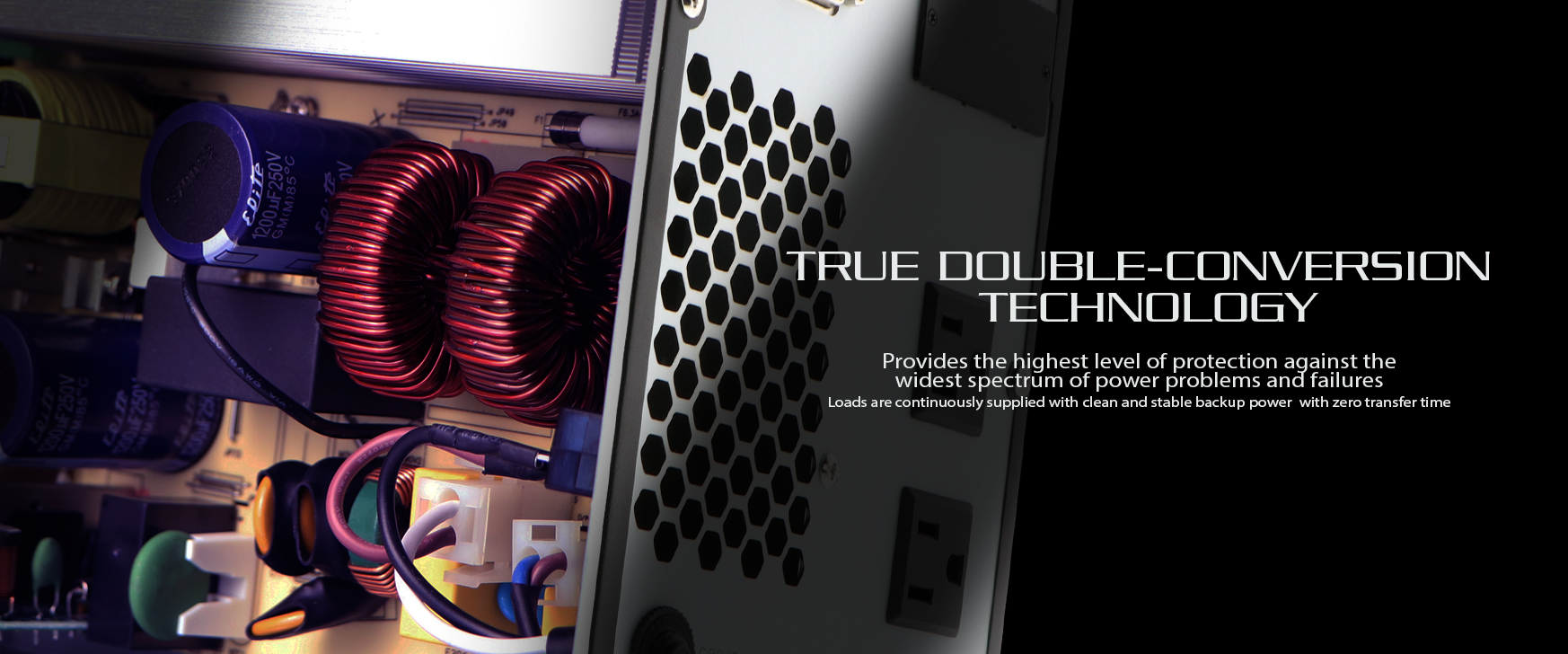 Online UPS 1000VA/900W, 3 outlets, pure sine, tower-120V