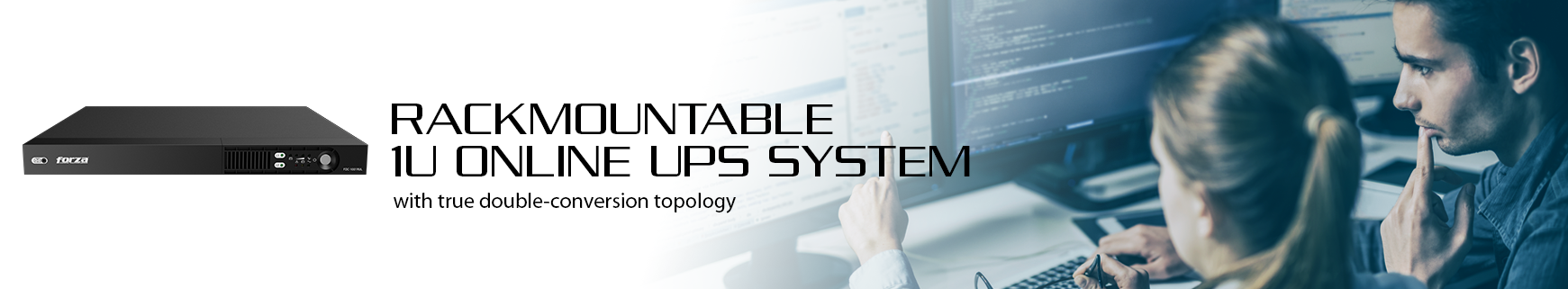 Online UPS 1000VA/800W, 3 outlets, 1U short depth, UL-120V