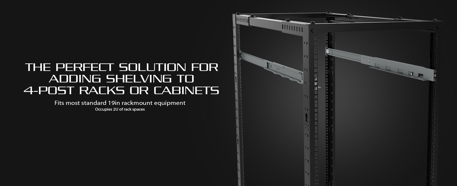 UPS rails, 2U rack kit, 1100mm, 176lb capacity, EIA standard