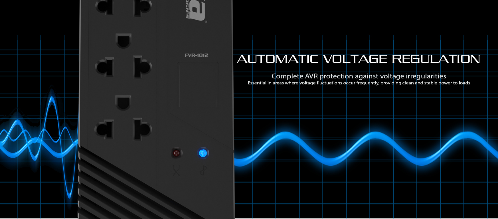Automatic Voltage Regulator 1000VA/500W 4 AC outlet 220V